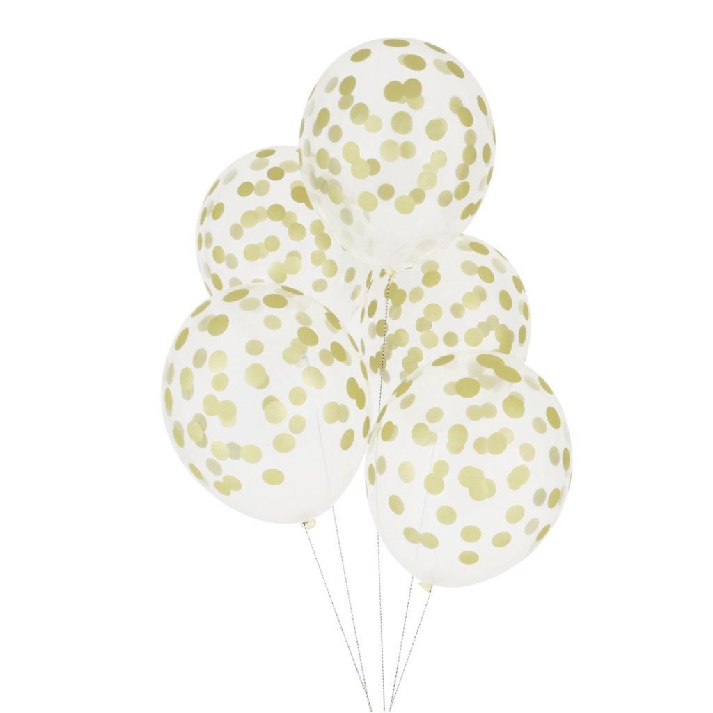 Ballonger - Printed Confetti - Guld - 5-pack - 59 kr - Ballonger med ...