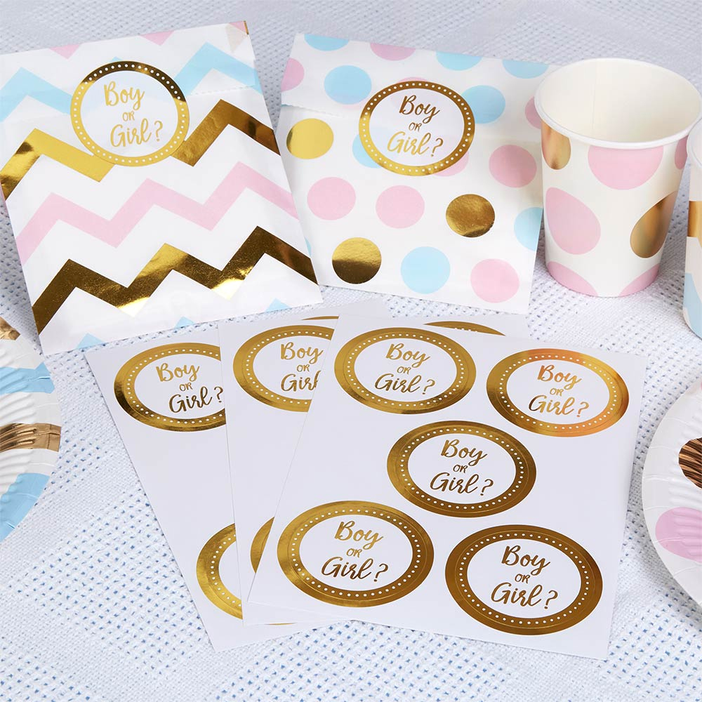 Stickers - Boy or girl - Guld - 25-pack - 39 kr - Baby Shower ...